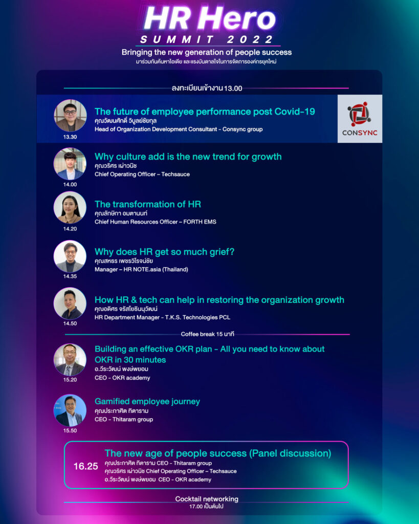 งานสัมมนา HR Hero Summit เปิดไอเดียใหม่ สร้างแรงบันดาลใจ ขับเคลื่อนองค์กรสู่ความสำเร็จ
